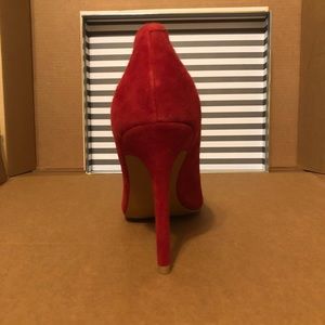 Shoes | Fiery Red Suede Heel | Poshmark